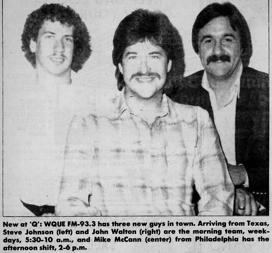 McCann, Walton & Johnson On-Air At Q93-WQUE, 1984 | Airlift Productions ...